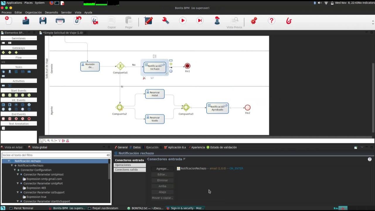 Configurar conector de email en bonitasoft - YouTube