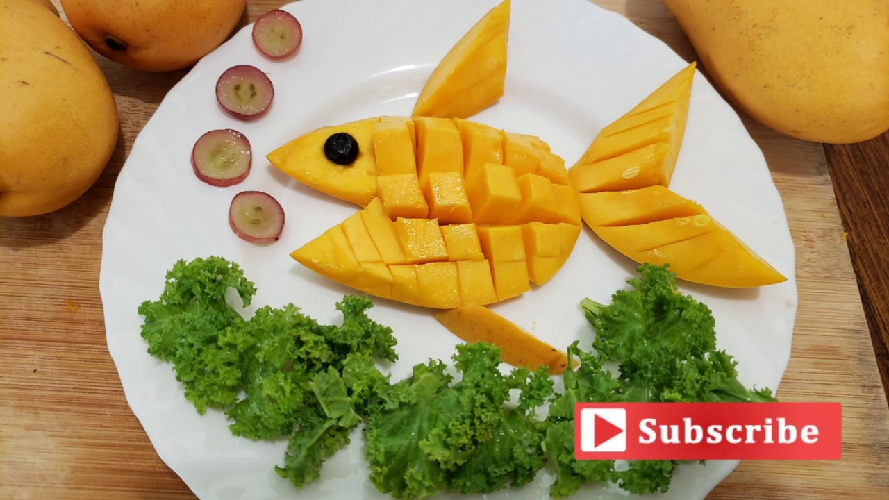 How to make fish from Mango Fruit /Fruit carving tutorial - YouTube