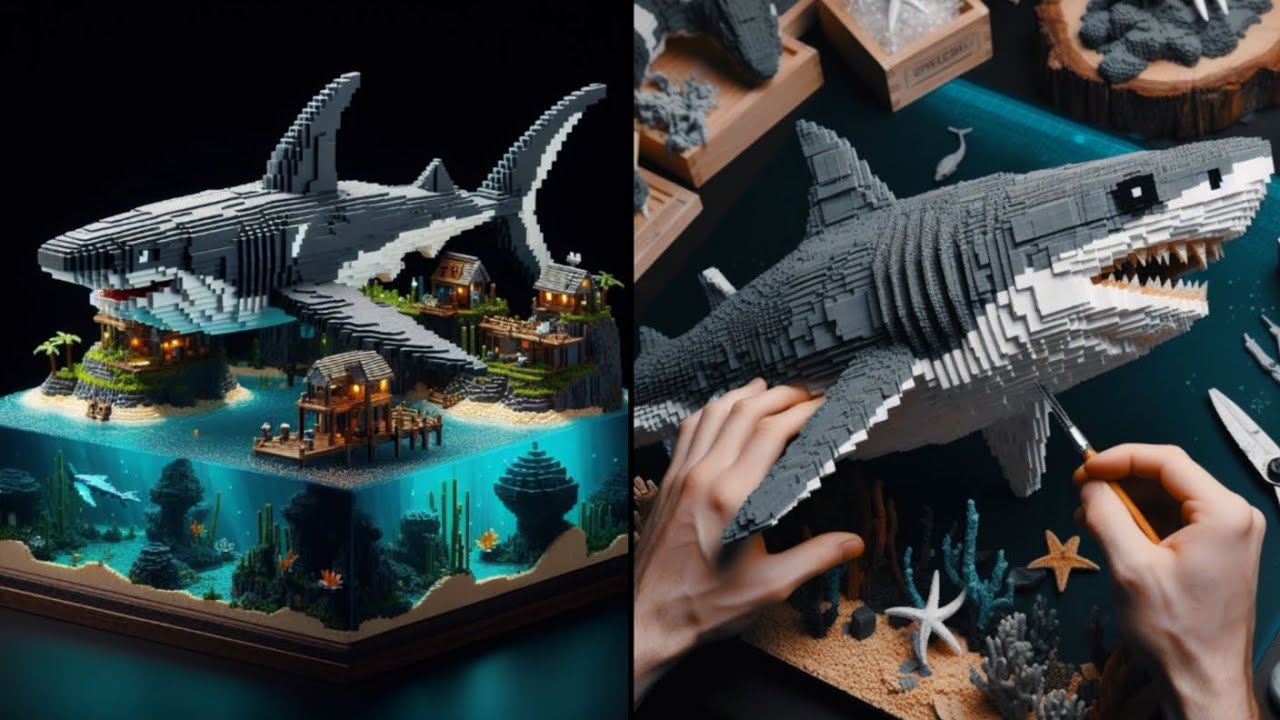 Minecraft Shark Miniature & Diorama - YouTube