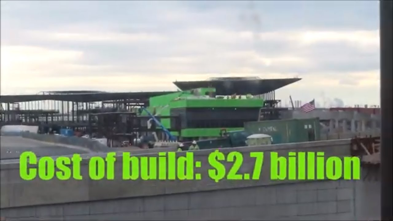 Newark Liberty Airport Renovation Terminal ONE construction on Airtrain ...