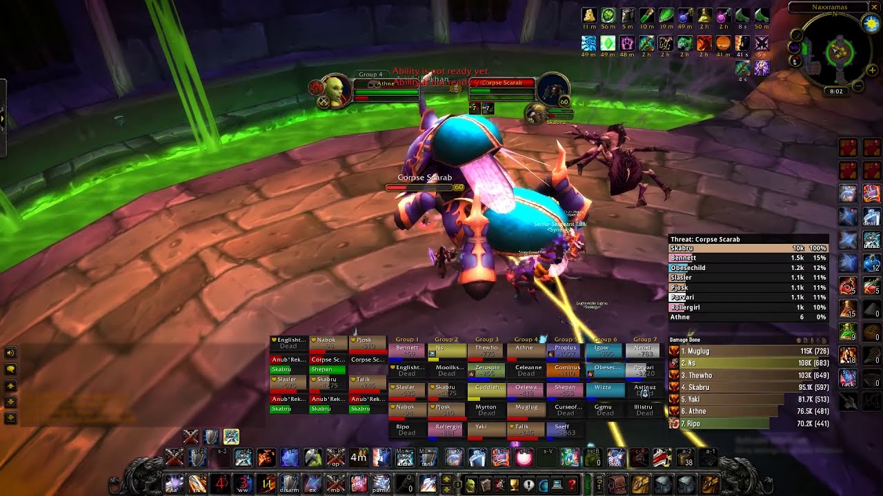 Synergy Ten Storms first kills in Naxxramas spider wing - YouTube