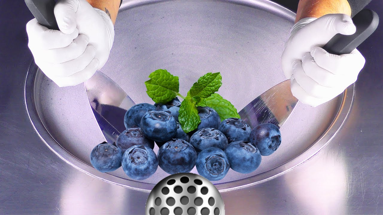 ASMR - Blueberry ice cream rolls ASMR | oddly satisfying video | - YouTube