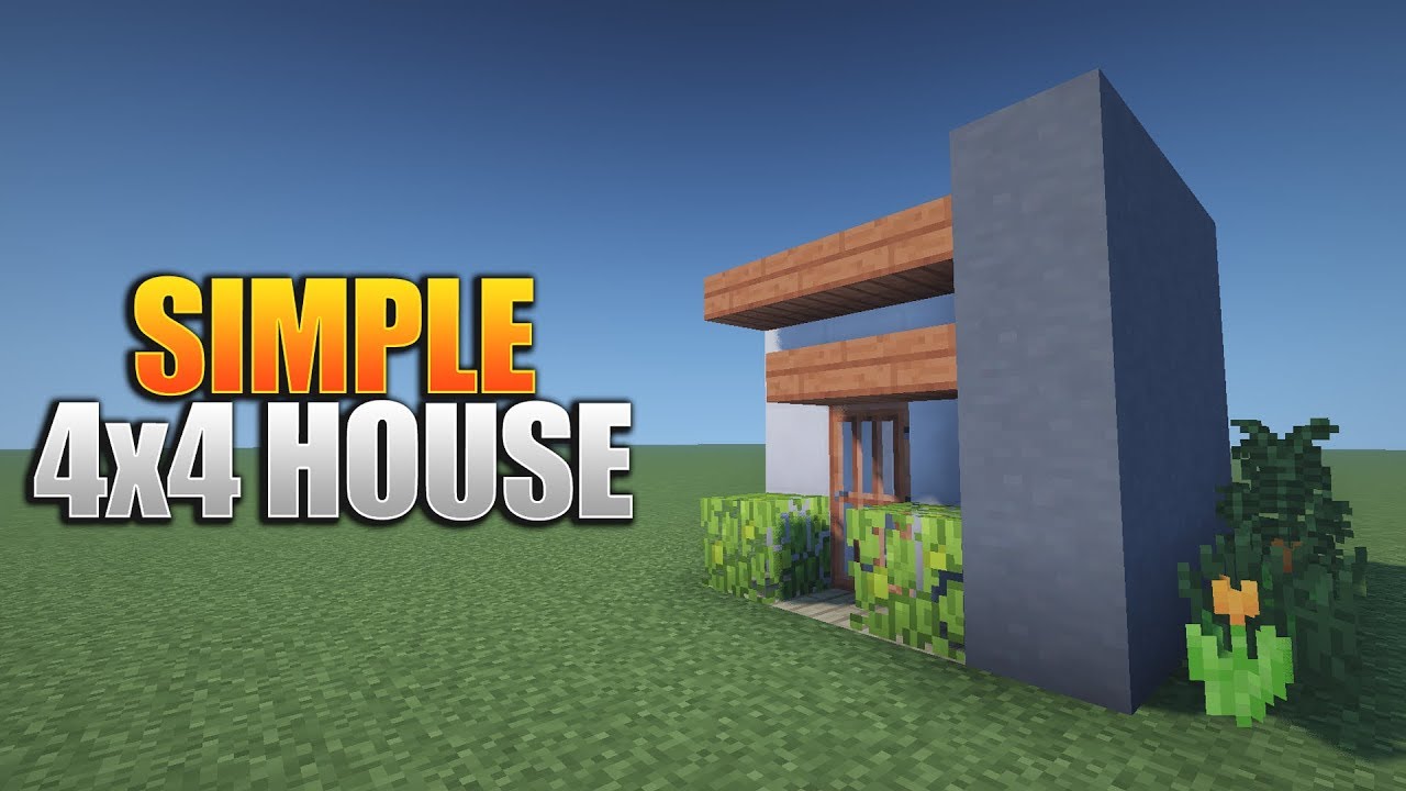 Minecraft: 4x4 Simple House Tutorial - YouTube