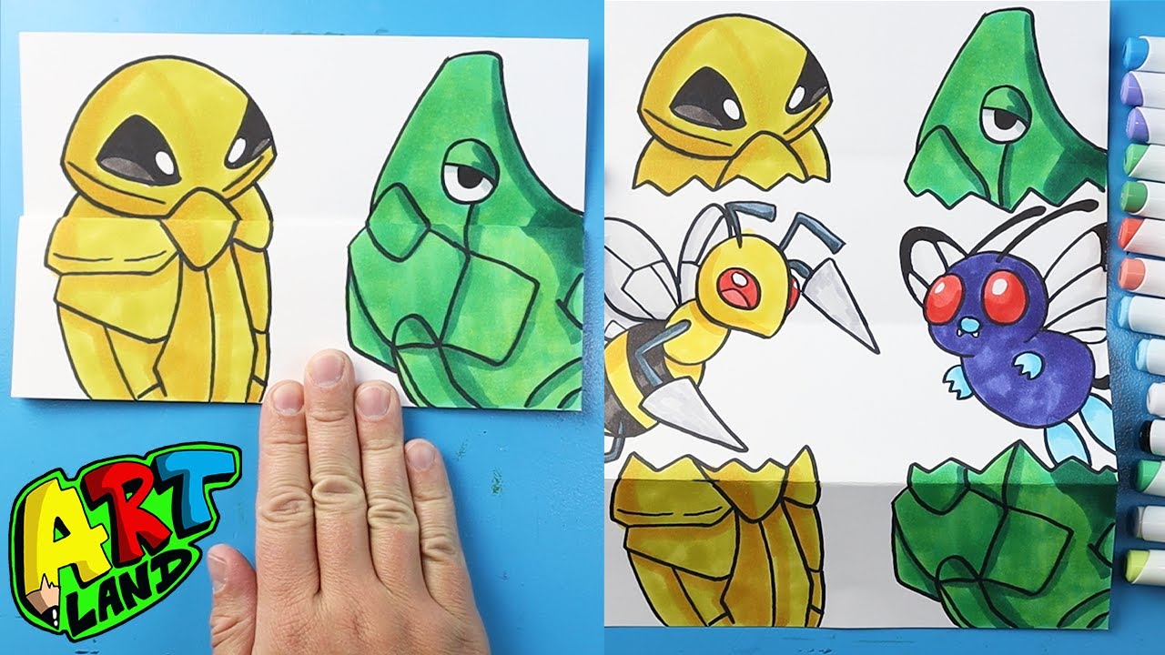 How to Draw Metapod vs Kakuna Surprise Fold - YouTube