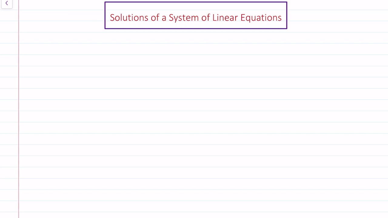 Labtube-(Elementary Linear Algebra)- Solutions of a System of Linear ...