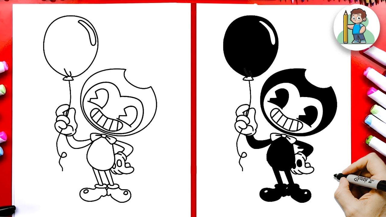 Draw Bendy step by step: How to draw Bendy from the animated Cartoon ...