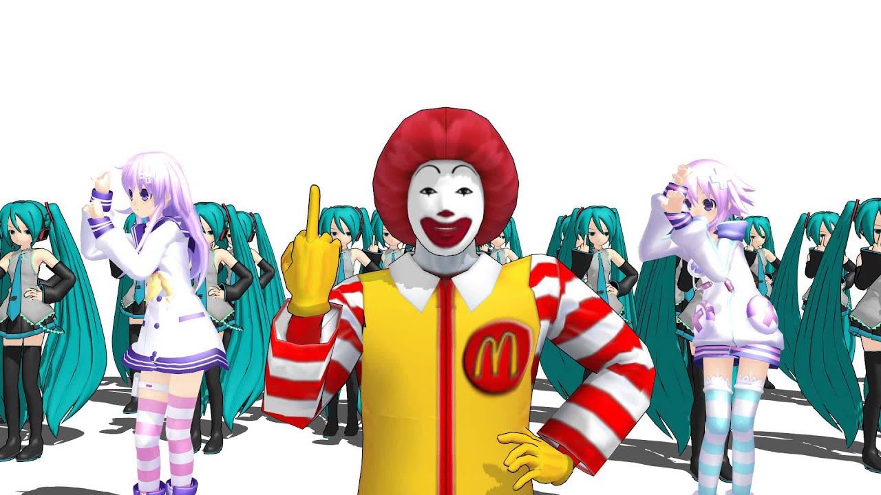 MMD Ronald (+Mikus) Give the Bird to Nyan Cat w/ Neptune and Nepgear ...