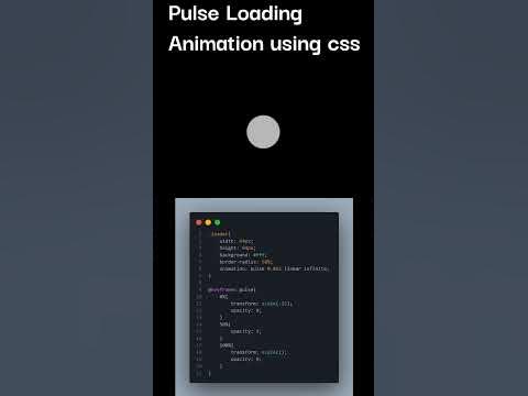 Pulse Loading Animation using Html and css only #shorts #webtutorials #csseffect - YouTube