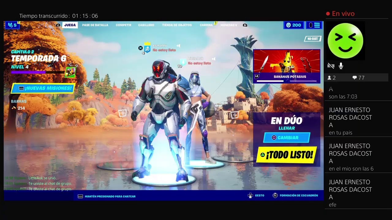 Mi primer directo jugando fortnite - YouTube