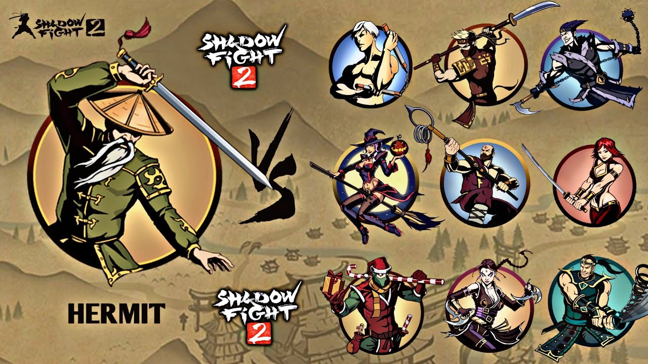 Shadow Fight 2 | Hermit vs Challengers - YouTube