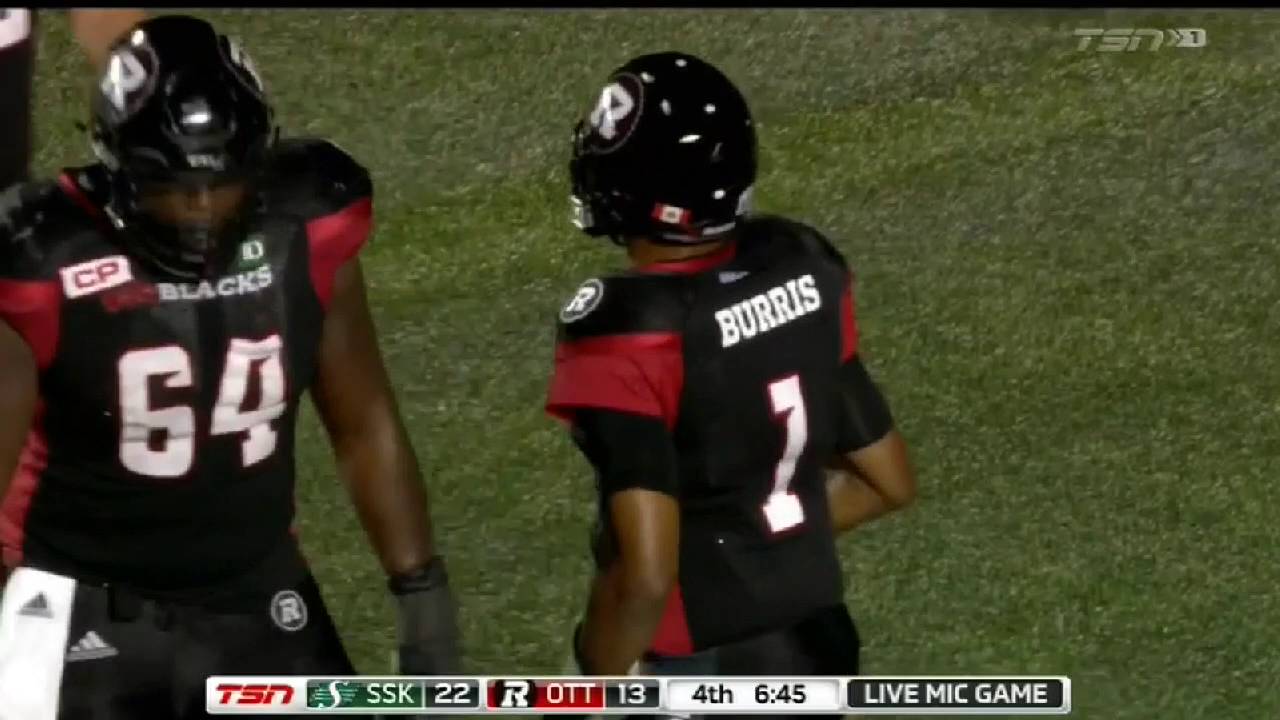 October 7, 2016 - Henry Burris 19 yard touchdown pass to Greg Ellingson ...
