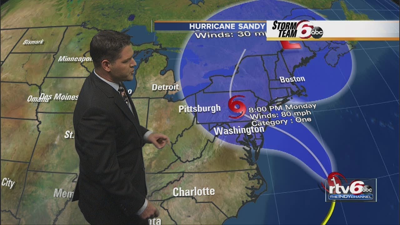 Hurricane Sandy to affect Indiana's weather - YouTube