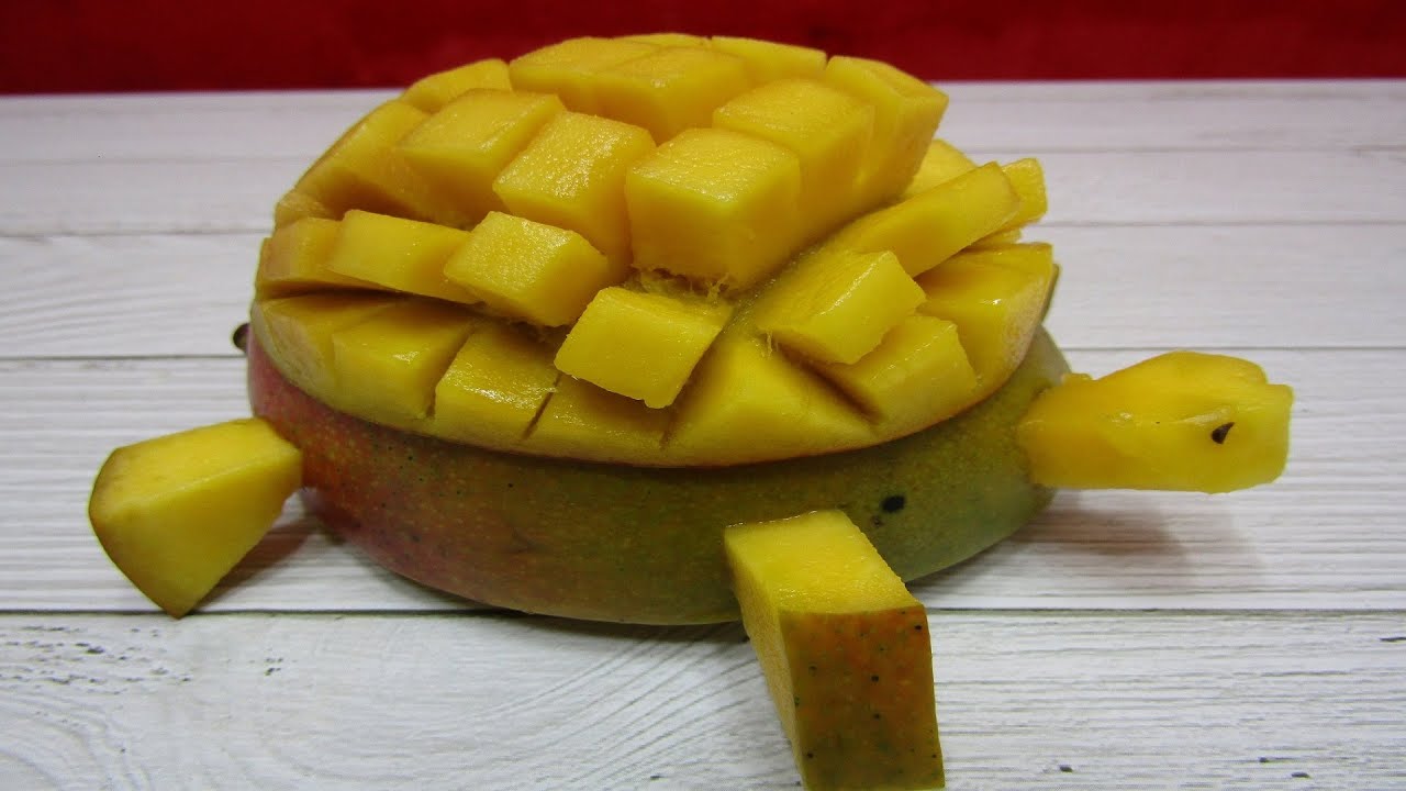 FRUIT NINJA /HOW TO MAKE A TURTLE WITH MANGO/MANGO DESIGN - YouTube