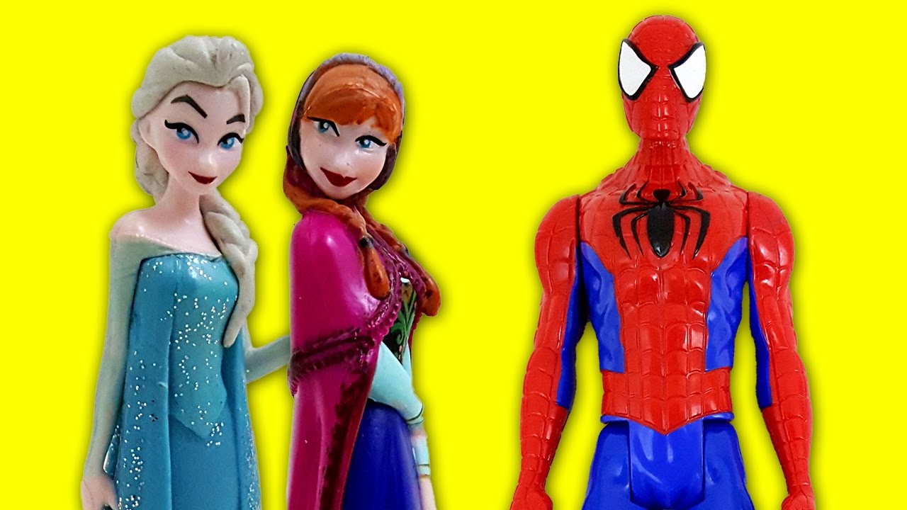 Kids learning NUMBERS and COLORS with Frozen Elsa Spiderman and Play ...