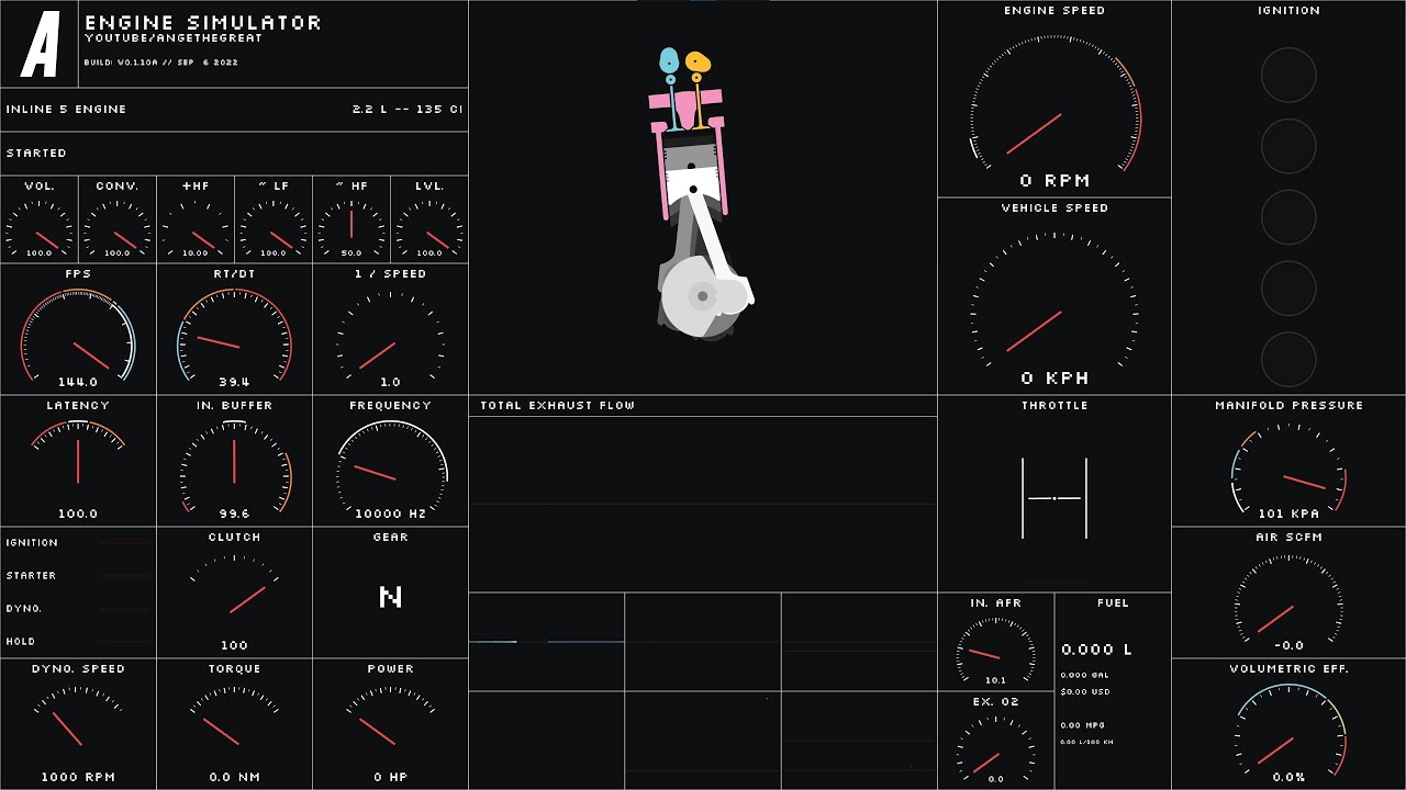 2.2l inline 5 engine - Engine simulator - YouTube