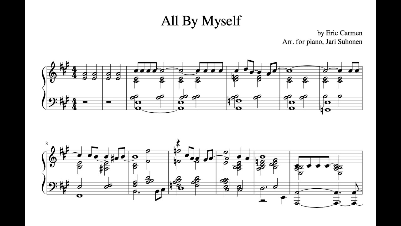 All By Myself - Piano Solo - YouTube
