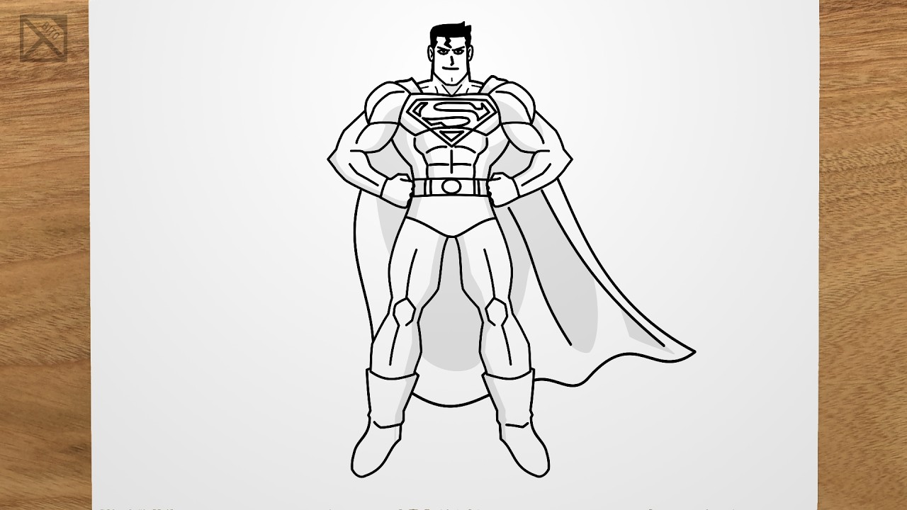 How to draw SUPERMAN step by step, EASY - YouTube