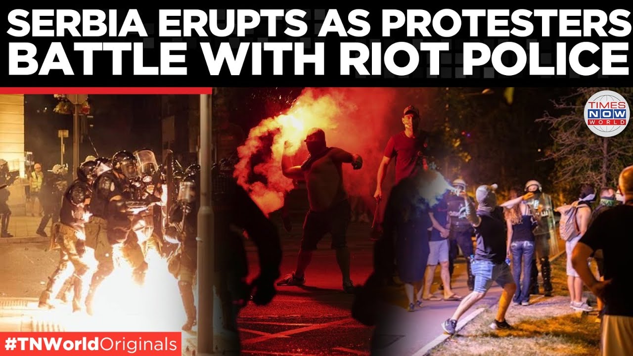 Serbia: Furious Protesters Torch Party Offices, Clash With Riot Police ...