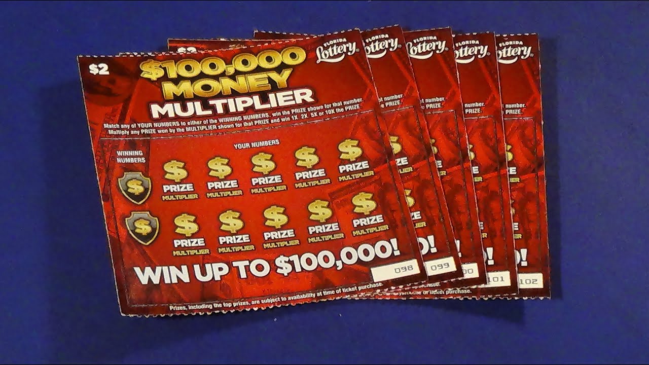 SOOD 1070: FIVE $2 $100K MONEY MULTIPLIER Florida Lottery Scratch ...