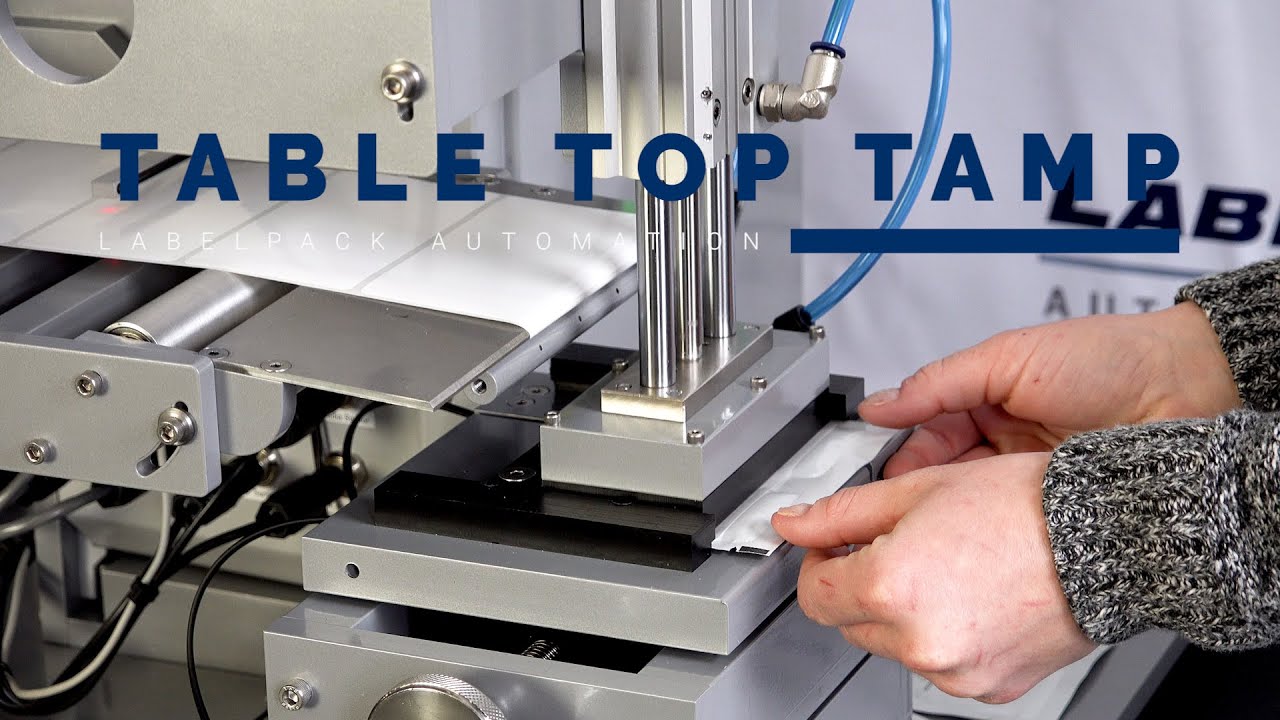 Table Top Tamp Label Applicator - YouTube