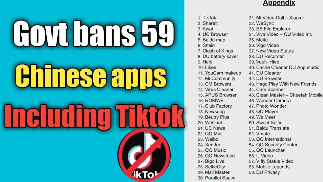 Govt bans 59 Chinese apps including TikTok || Tiktok Ban || Chinese ...