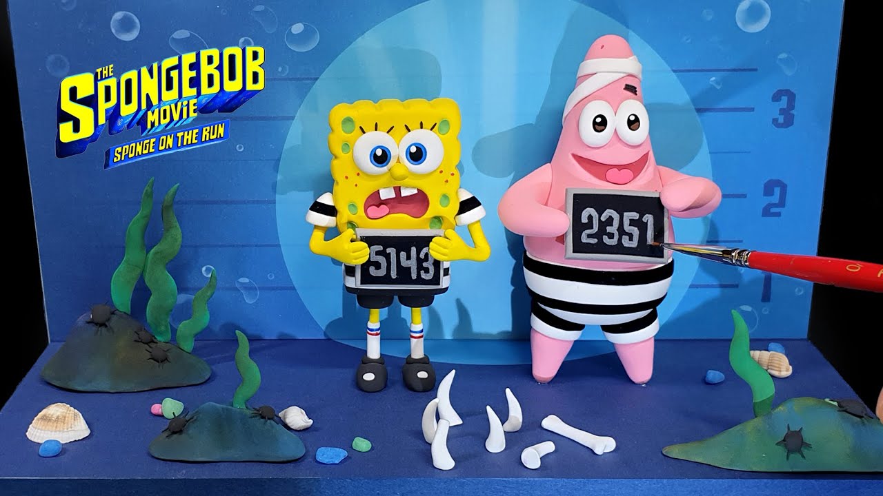 DIY Miniature Spongebob Movie Diorama with clay｜Spongebob & Patrick ...