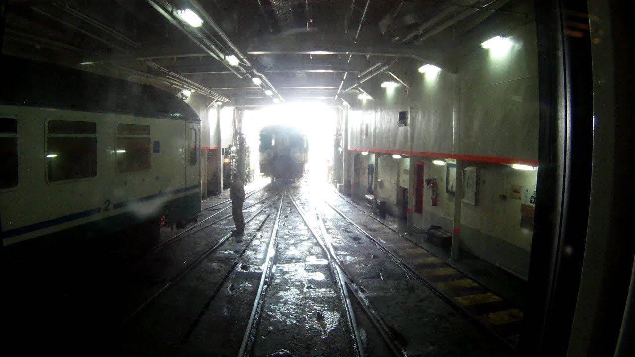 Messina straits train ferry - YouTube