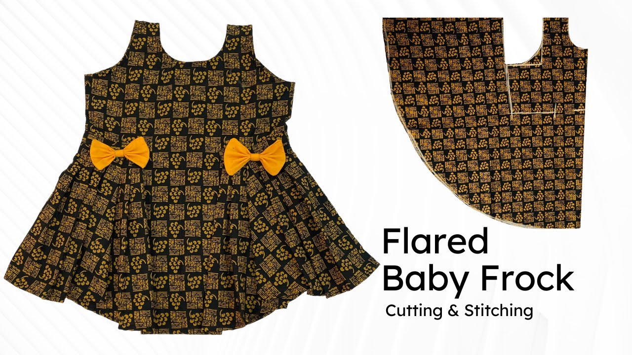 Side Pleated Full Flared Baby Frock Cutting and Stitching, Easy ...