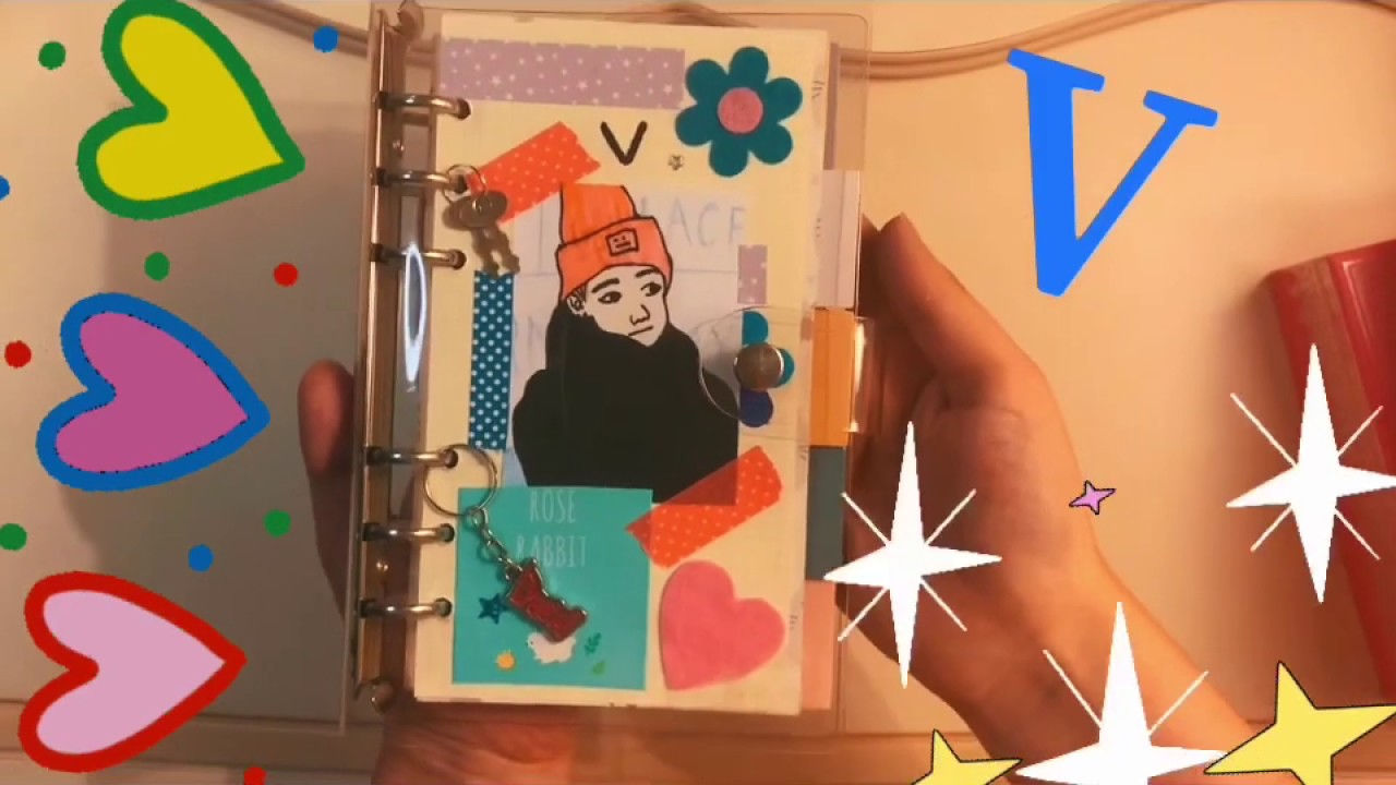 K-pop Journal set-up BTS (V): decorate my cover with me! - YouTube
