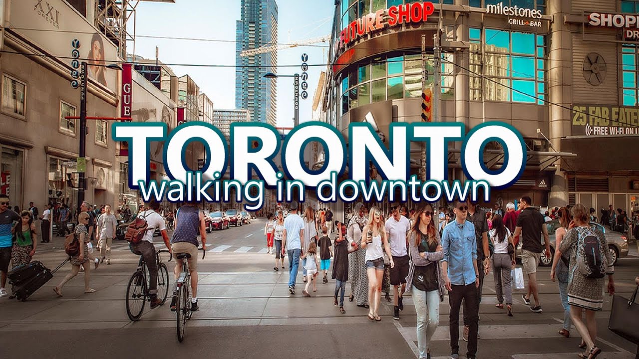 Toronto walking tour | Dundas and Yonge Square - YouTube