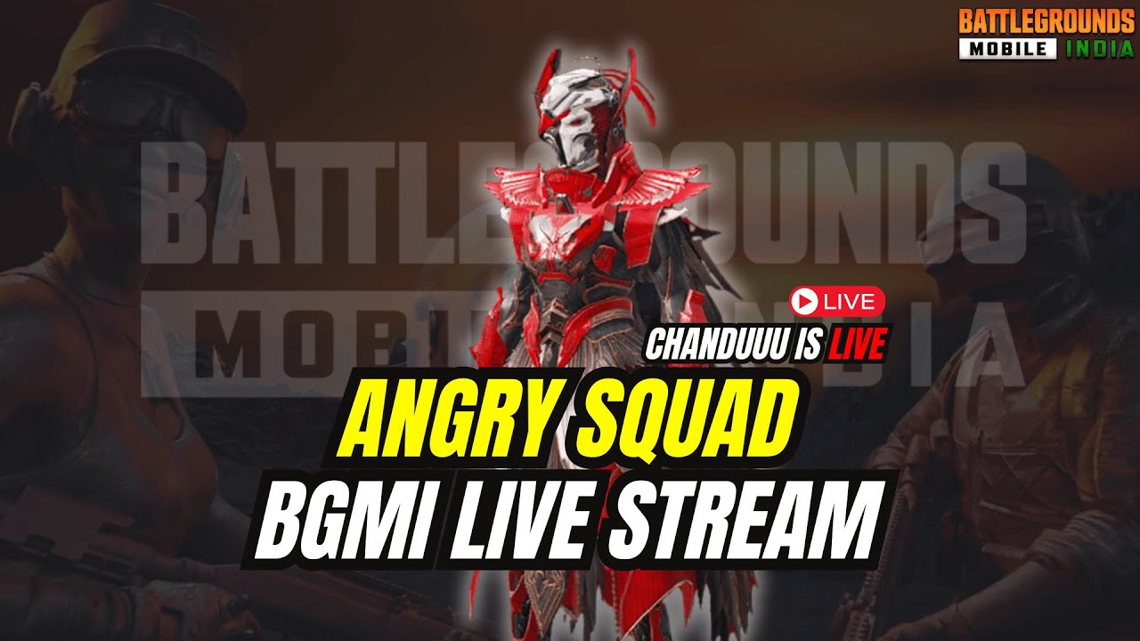 🔴LIVE - RANK PUSH TO CONQUEROR WITH ANGRY SQUAD💥BGMI LIVE #bgmi # ...