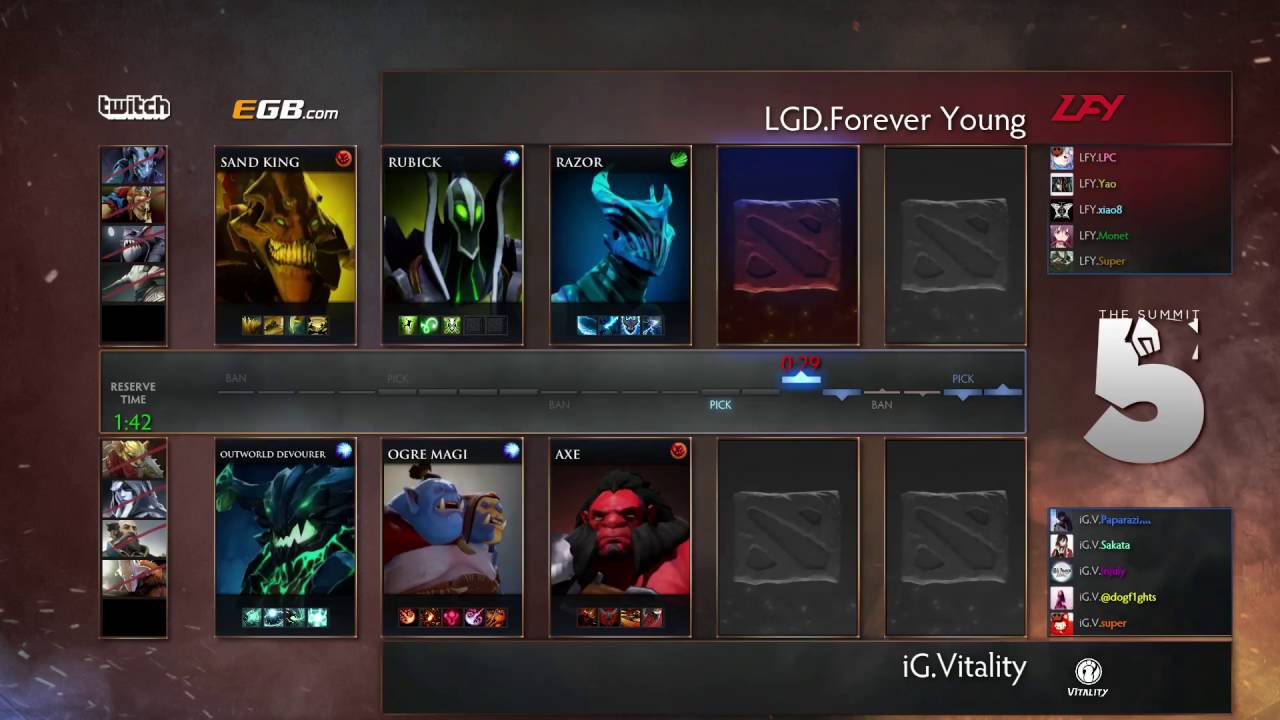 iG.V vs LGD.FY Game 1 - The Summit 6 China Qualifiers - Xyclopzz - YouTube