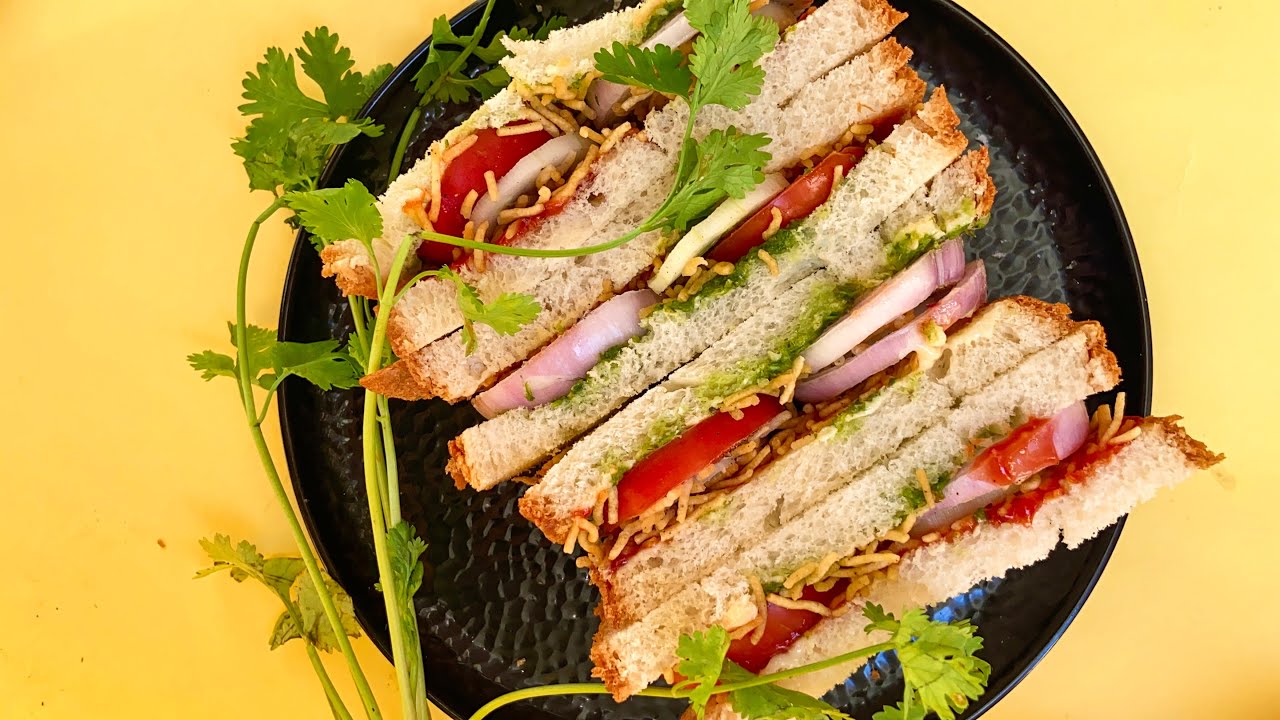 Veg bhujia sandwich recipe|namkeen sandwich|aloo bhujia sandwich recipe ...