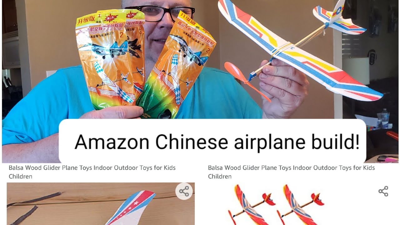 Chinese Rubber powered airplane build n fly Amazon 1.50! Join me for ...