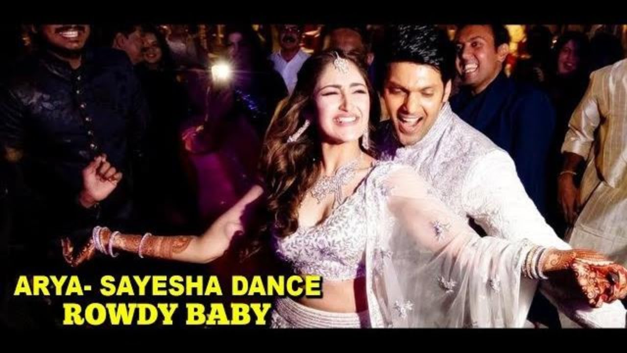 Arya - Sayesha Dance For Rowdy Baby Song At Marriage (Nikah) Function ...
