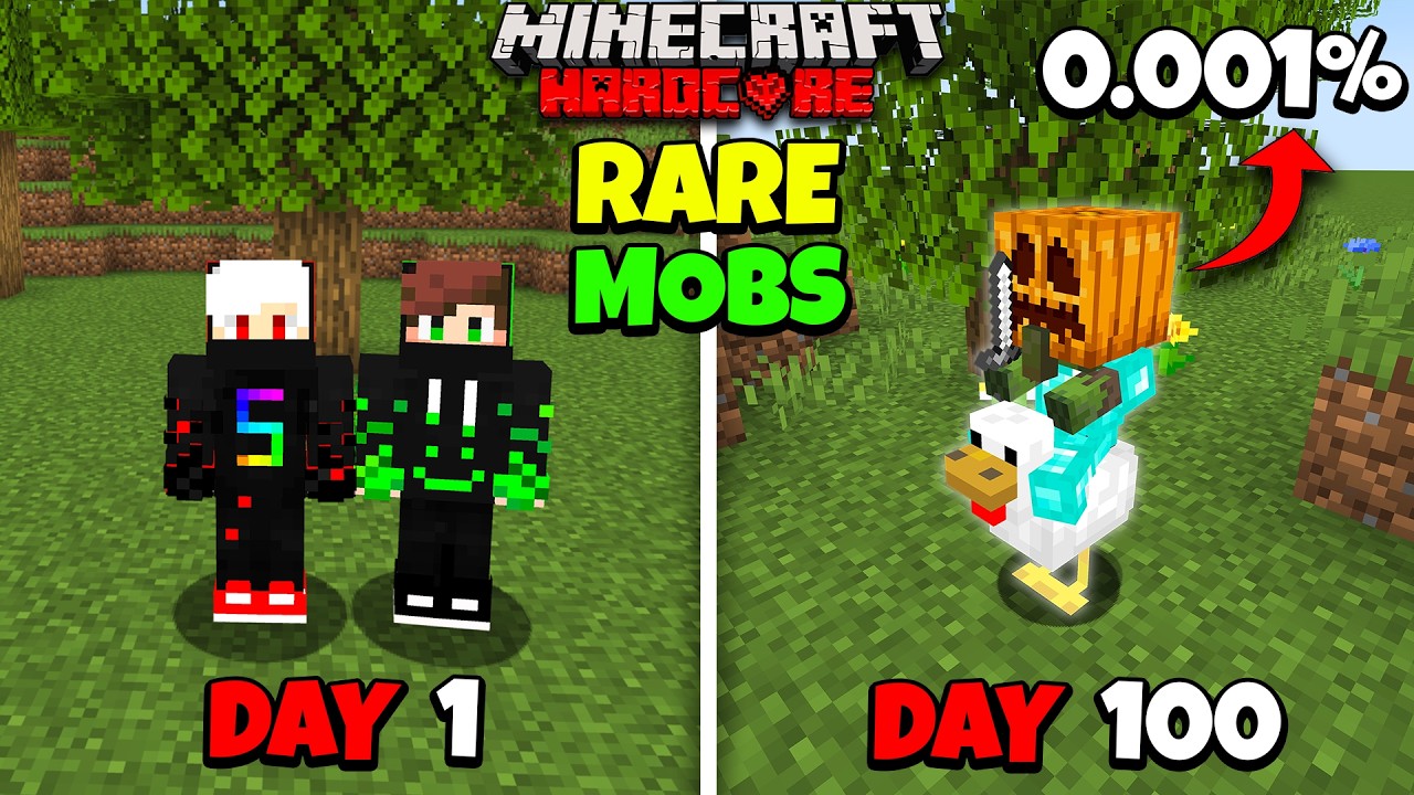 We Captured The RAREST MOBS In 100 Days In Minecraft Hardcore ! - YouTube