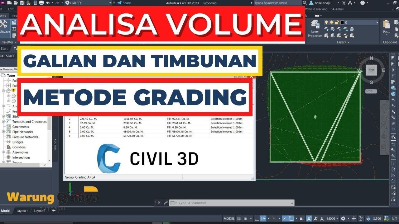 Analisa Volume Galian Dan Timbunan Dengan Grading - YouTube