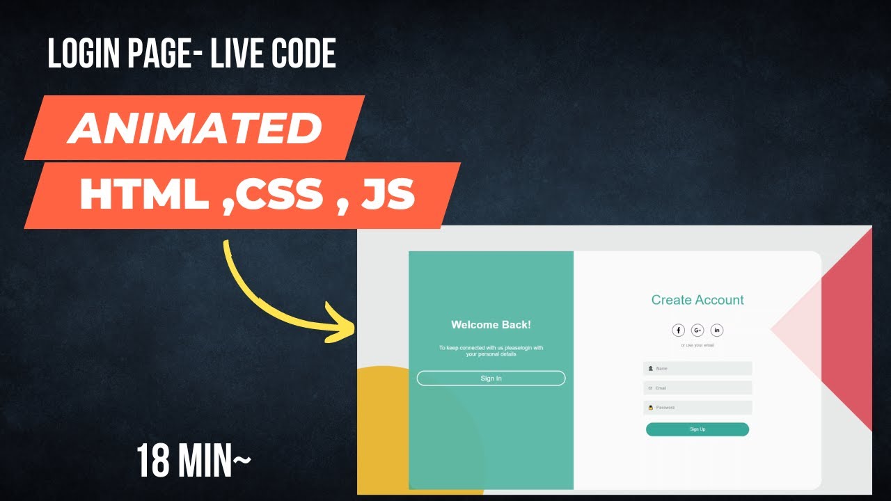 Login Page with animation using HTML CSS JavaScript (Responsive) - YouTube