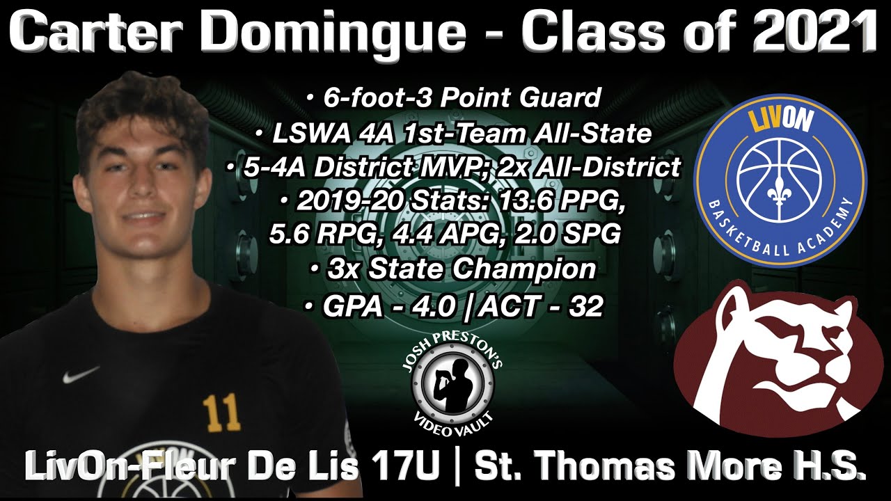 Carter Domingue (St. Thomas More/LivOn-Fleur De Lis 2021 PG) - Summer ...