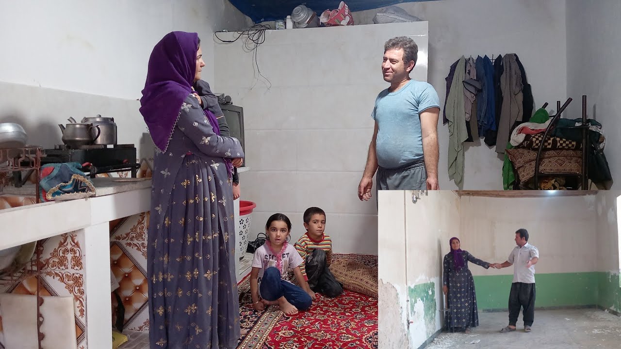 Moving things and preparing the room for bleaching and washing the ...