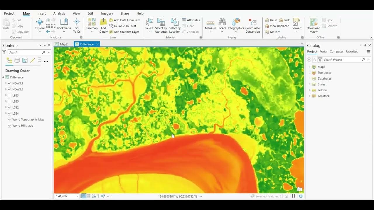 How to Calculate NDWI and Change Detection in ArcGIS Pro - YouTube