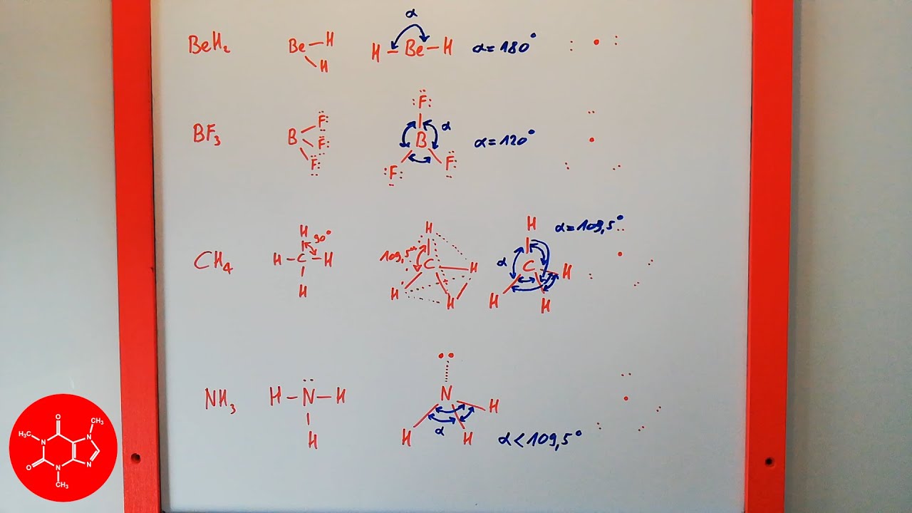 Formule di struttura di molecole e ioni disegnate con il modello VSEPR ...