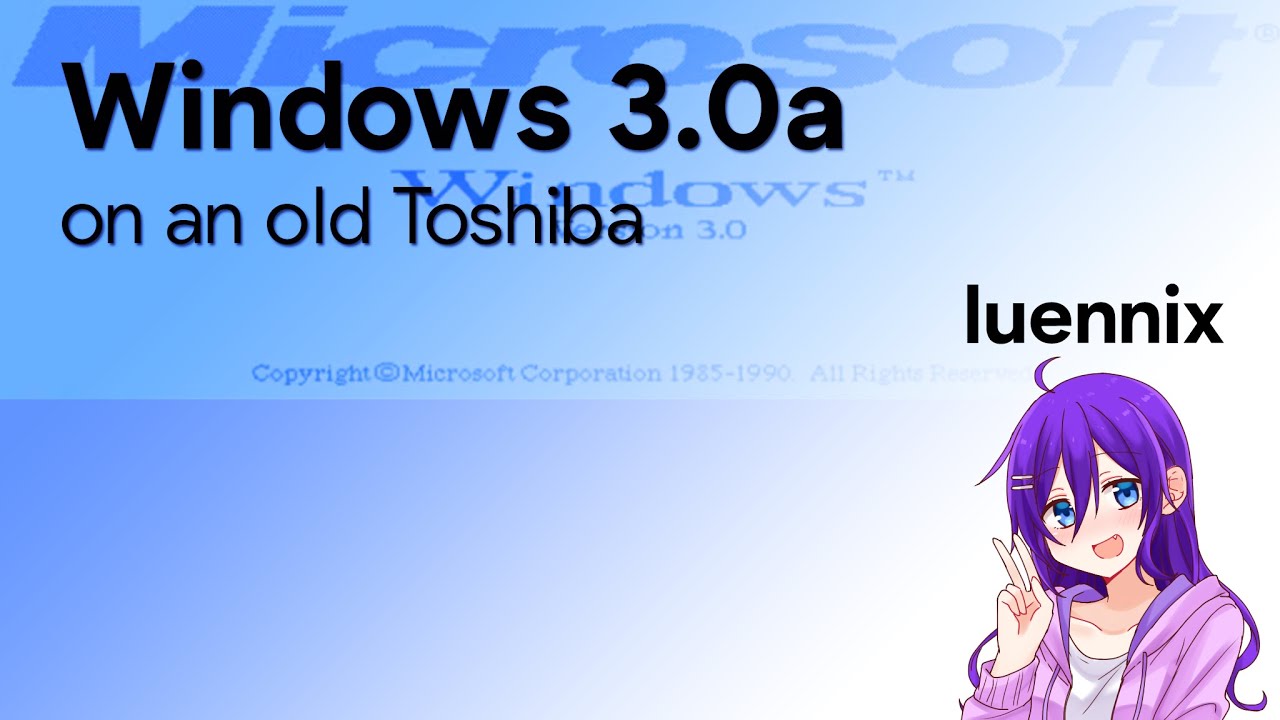 Windows 3.0a running on an emulated Toshiba T1200 - YouTube