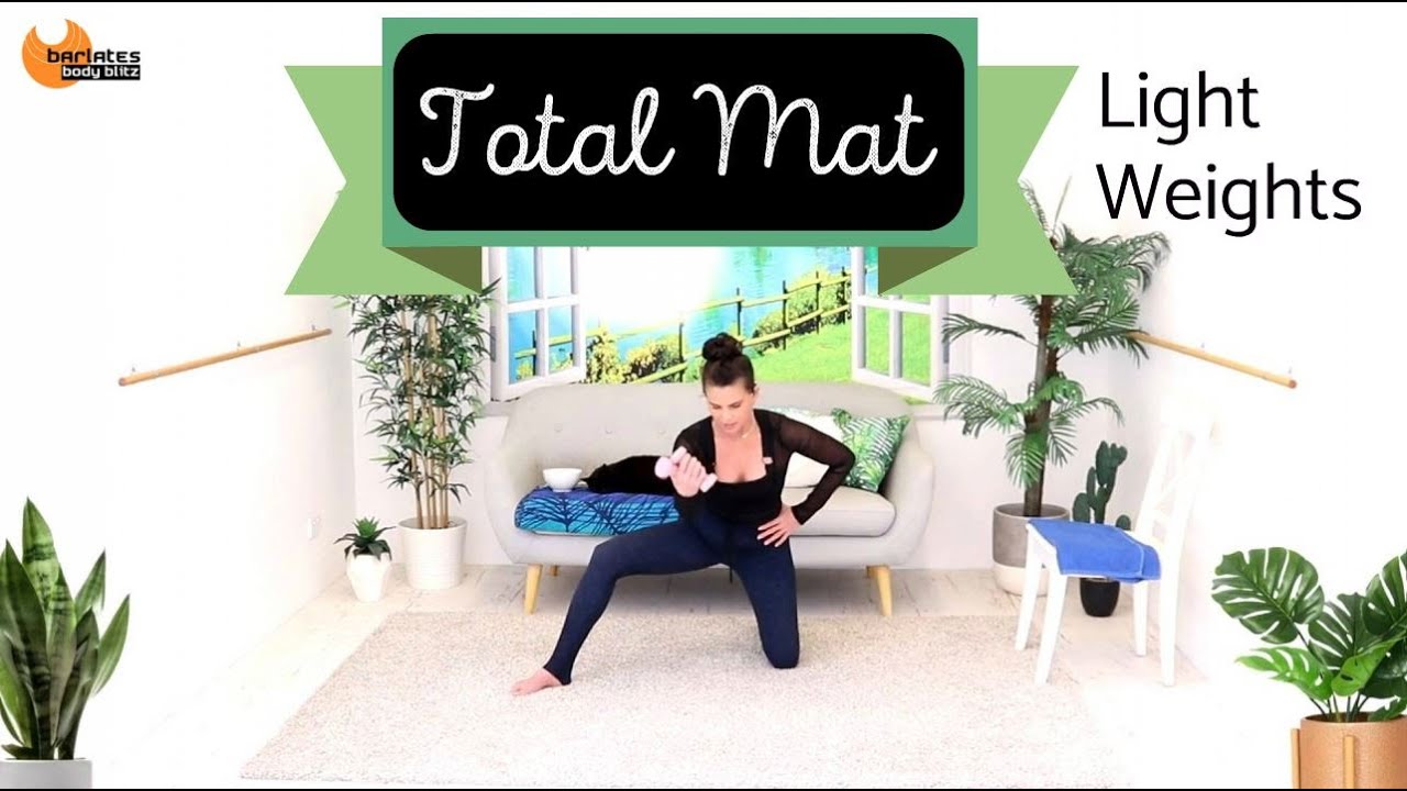 50 min Total Body Mat Workout with light weights BARLATES BODY BLITZ ...