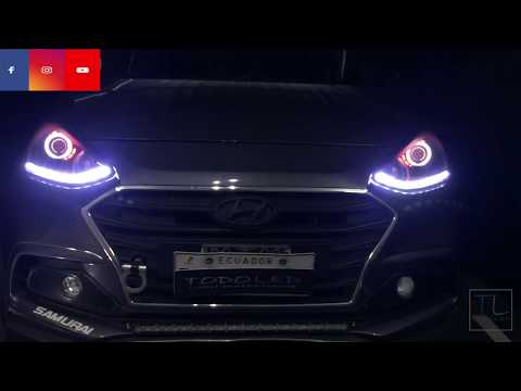 HYUNDAI GRAND I10 HEADLIGHTS CON LUPA BIXENON/TIRA LED DRL