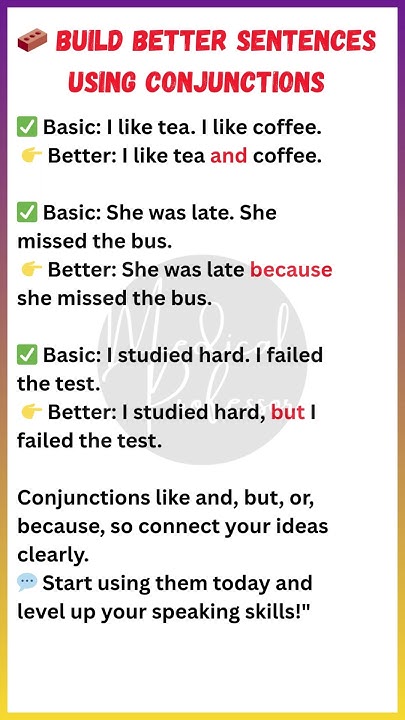 🧱 Build Better Sentences Using Conjunctions – Speak English Fluently ...