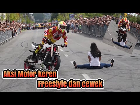 Aksi Keren Freestyle Motor Bersama Cewek Cantik - Dunia Viral #1