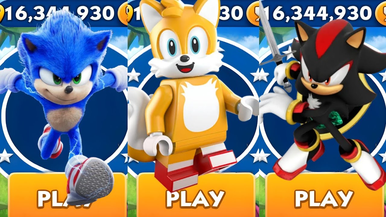 Sonic Dash - Sonic VS Lego Tails VS Sir Shadow _ Movie Sonic vs All ...