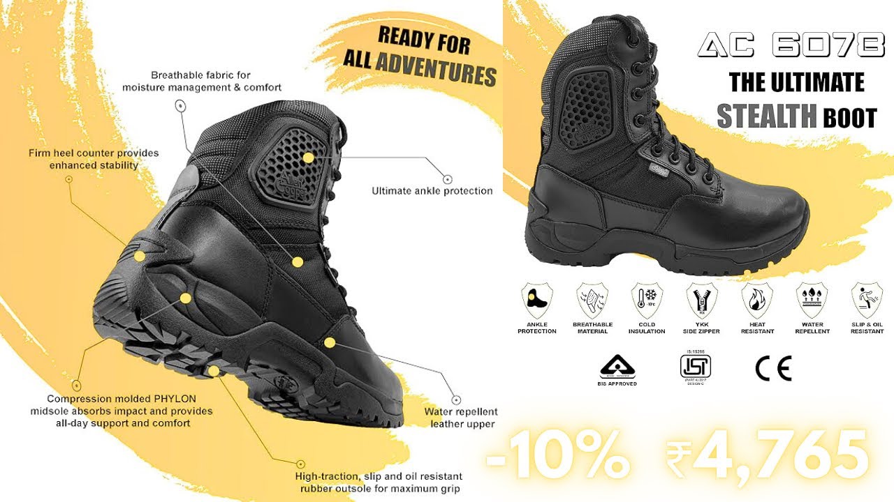 Allen Cooper AC 6078 Combat Boot | Premium Hi-Ankle Tactical Footwear ...