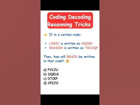 Coding Decoding Reasoning Tricks! #logifunda #reasoning #codingdecodingtricks - YouTube
